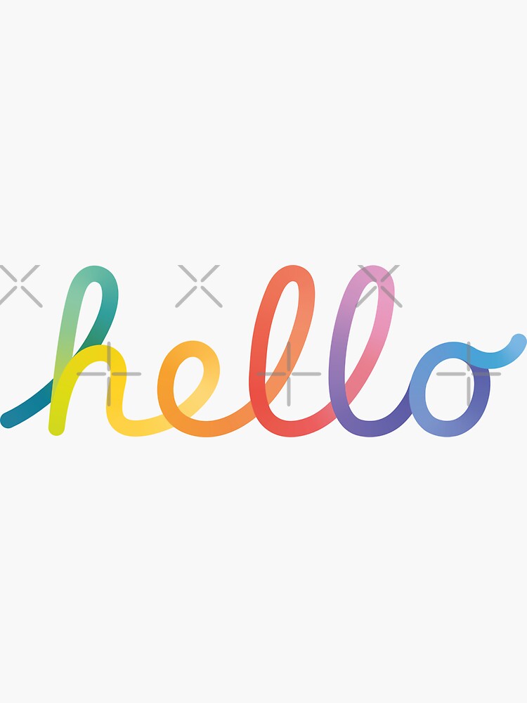"Apple "hello" logotype lettering design" Sticker by artversium | Redbubble