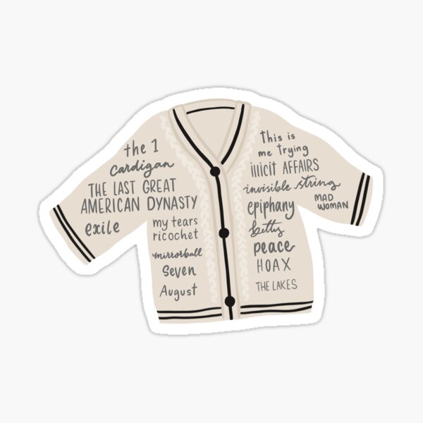 "Folklore cardigan " Sticker for Sale by cranberryrose22 | Redbubble