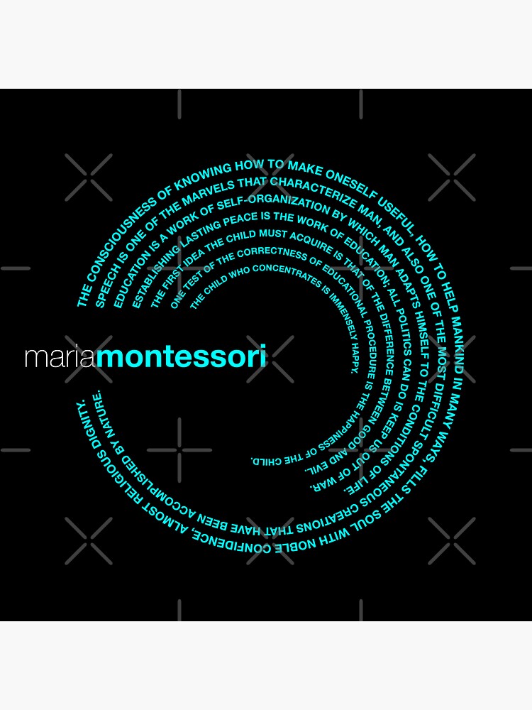 "Maria Montessori famous quotes poster [aqua]" Sticker for Sale by ...