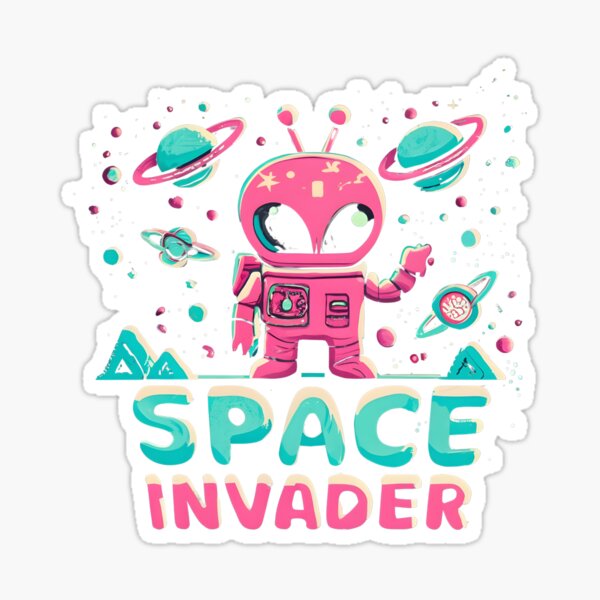 "Space Invader Alien " Sticker for Sale by MiSuPa | Redbubble