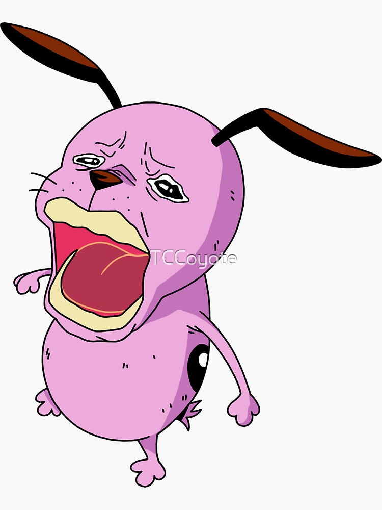 "courage chopper meme" Sticker for Sale by TCCoyote | Redbubble