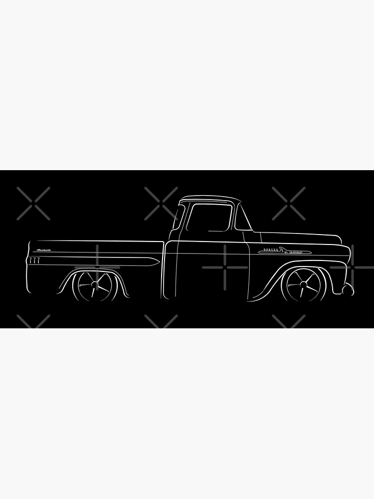 "1958 Apache - profile Stencil, white" Poster by mal-photography ...