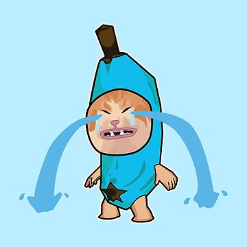 "SKY BLUE sad cry banana cat - happy hapi cat meme" Sticker for Sale by ...