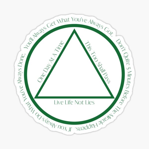 "AA Slogan Alcoholics Anonymous Slogans in Symbol " Sticker for Sale by ...