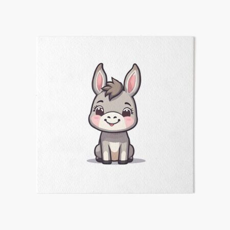 "Cute Chibi Donkey" Art Board Print for Sale by MenanderShop | Redbubble