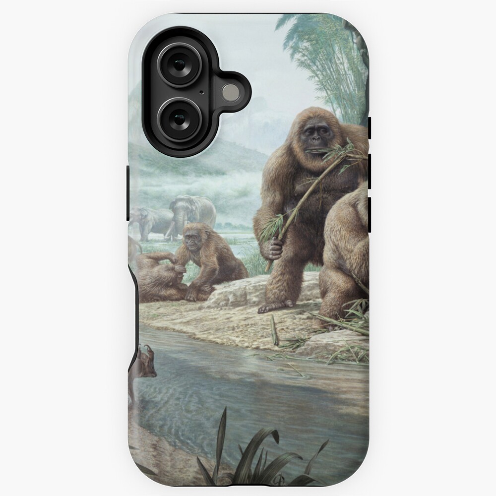 "Gigantopithecus with Homo erectus (C010/8410)" Sticker for Sale by ...