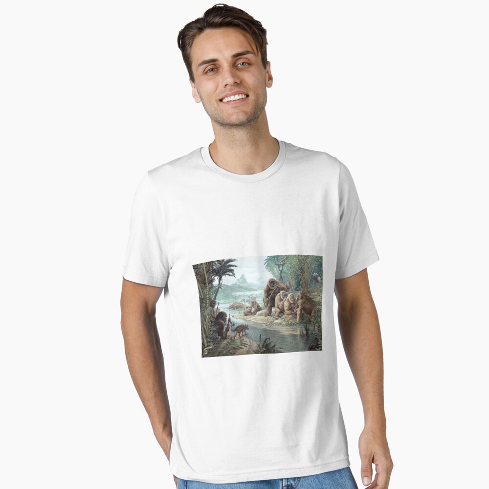 "Gigantopithecus with Homo erectus (C010/8410)" Sticker for Sale by ...