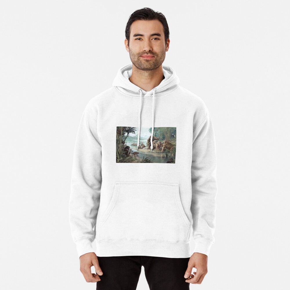 "Gigantopithecus with Homo erectus (C010/8410)" Sticker for Sale by ...