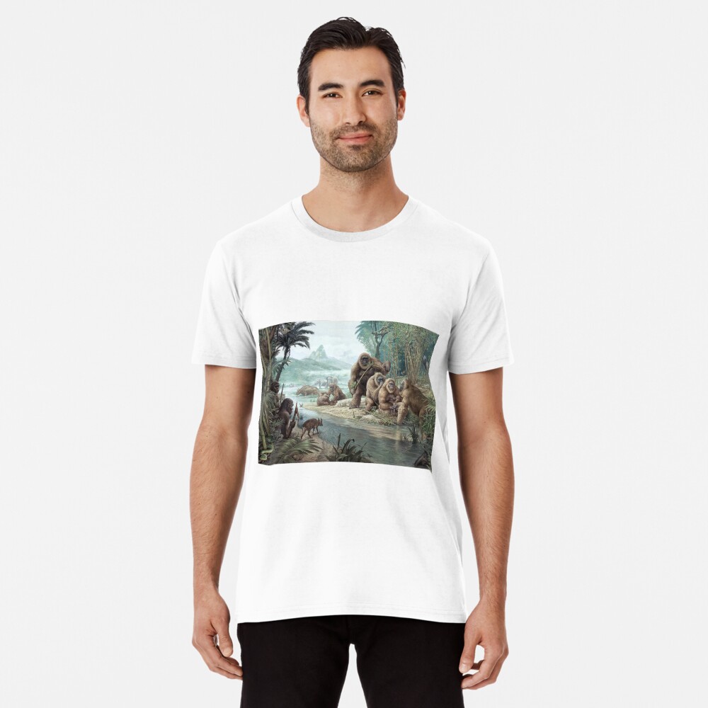 "Gigantopithecus with Homo erectus (C010/8410)" Sticker for Sale by ...