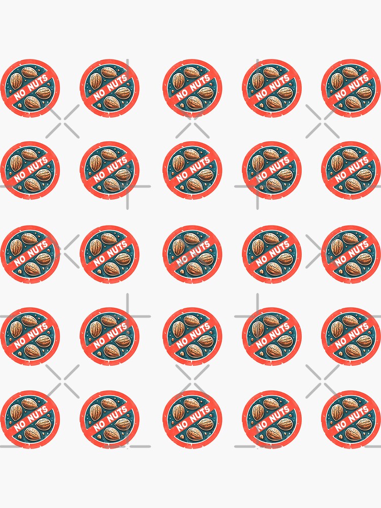 "No Nuts Sticker Pack Nut Allergy Bundle - Choose Large Size For 25 ...