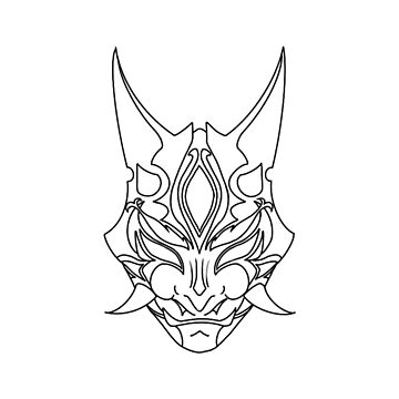 "Xiao Mask Outline" Sticker for Sale by natlouise313 | Redbubble