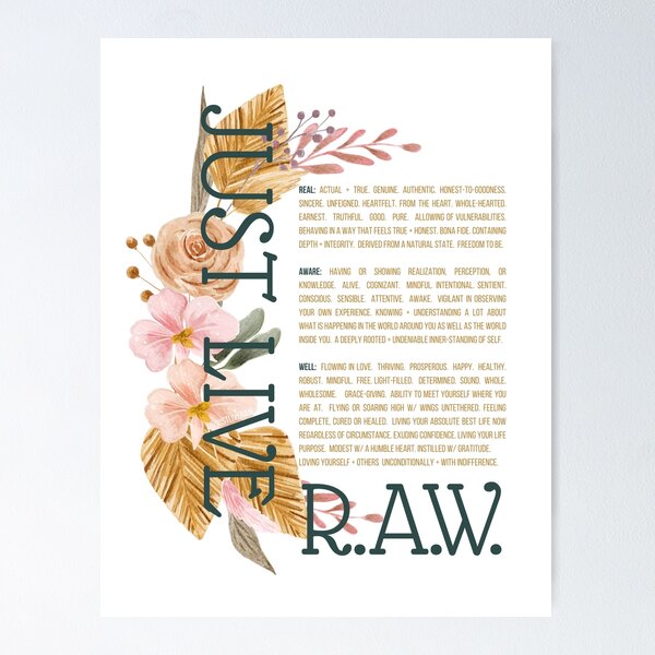 "Real Aware Well LIFESTYLE description of JUST LIVE R.A.W. poster ...