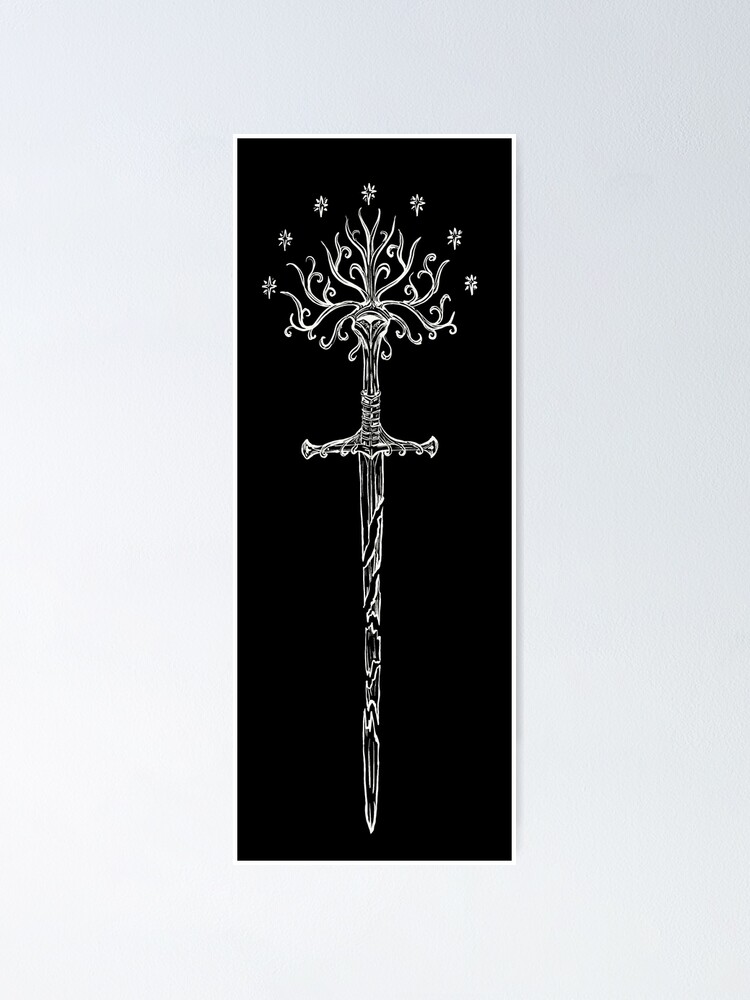 "The King’s Sigil (white line)" Poster for Sale by TheDoodlemancer ...