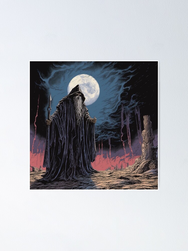 "Dark Fantasy Wizard" Poster for Sale by SellingShirtGuy | Redbubble