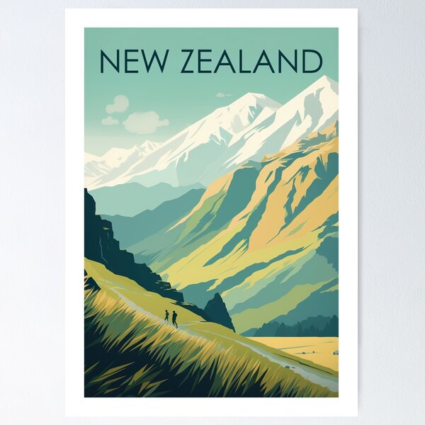 "NEW ZEALAND Traditional Travel Poster" Poster for Sale by ...