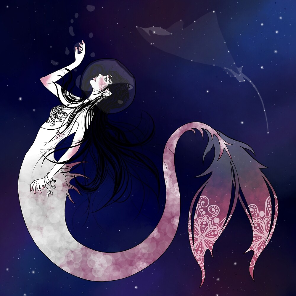"Space Mermaid" by jubimoon-art | Redbubble