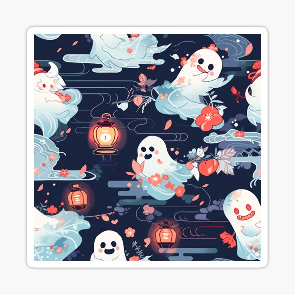 "Japanese ghosts" Sticker by Istarfal | Redbubble