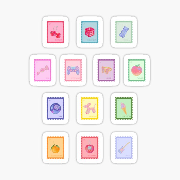 "Seventeen member stamp stickers" Sticker for Sale by kayliekruk ...