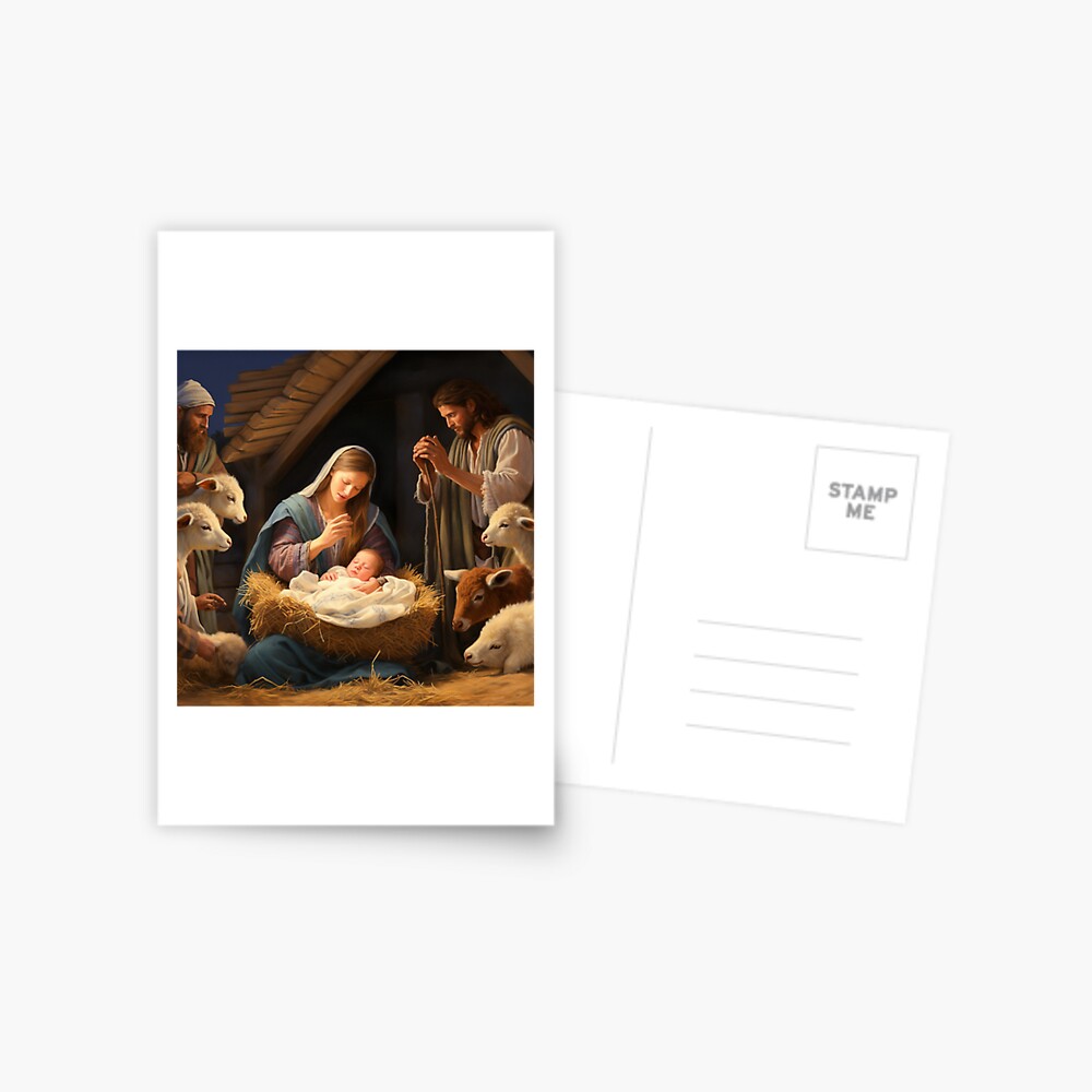 "Baby Jesus is Born, Christmas" Sticker for Sale by Jacqueline Figueroa ...