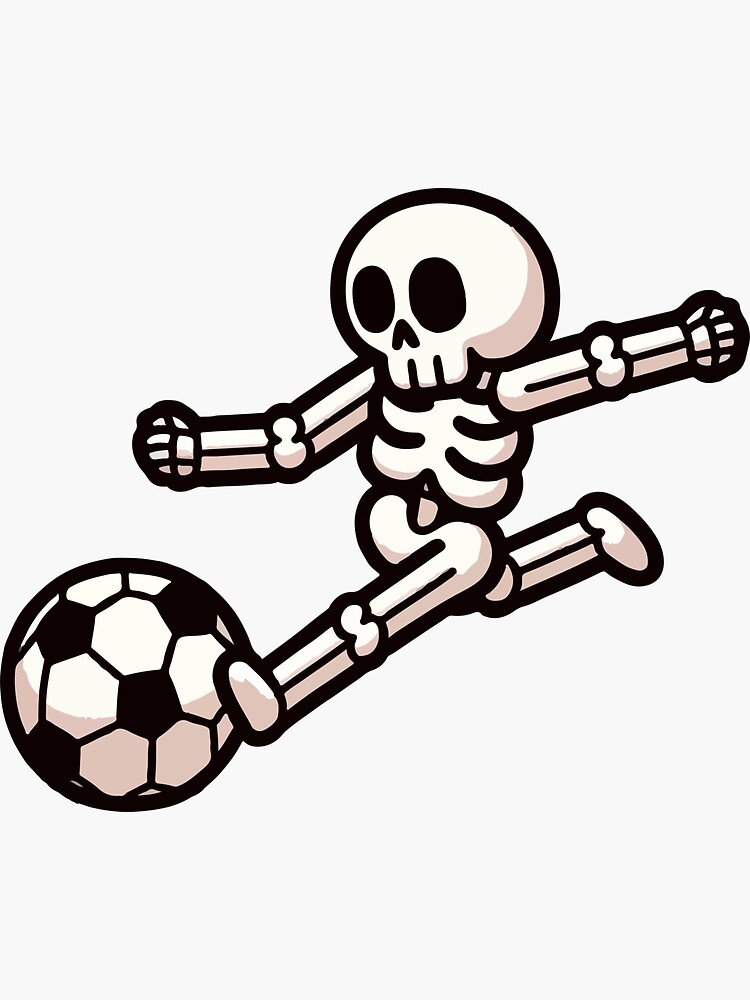 "Skeleton Playing Soccer" Sticker for Sale by OniumEth | Redbubble