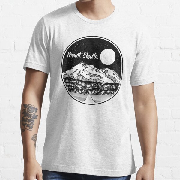 "Mount Shasta Black and White" T-shirt for Sale by ekpatterns ...