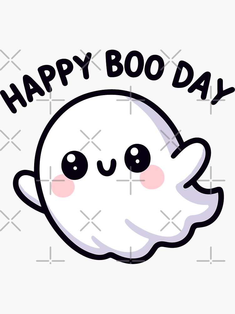 "Happy Boo Day Ghost" Sticker for Sale by SweetClicks123 | Redbubble