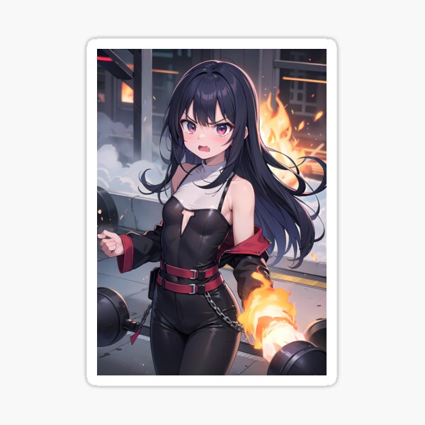 "Burnin Up Anime Design" Sticker for Sale by BreatheSensei | Redbubble