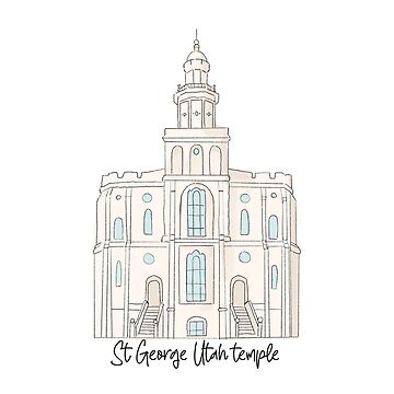 "St George Utah Temple" Sticker for Sale by AshDavArtist | Redbubble