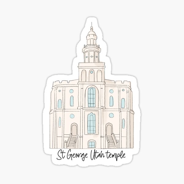 "St George Utah Temple" Sticker for Sale by AshDavArtist | Redbubble