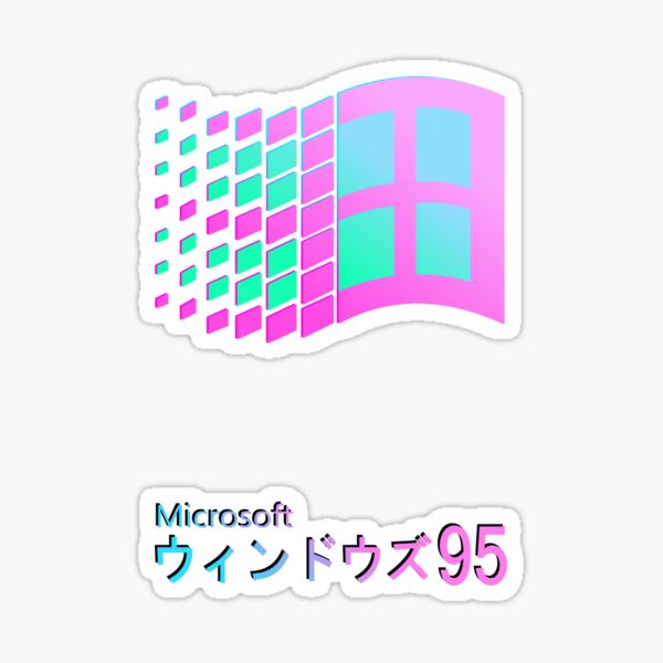 "Windows95Vaporwave gradient aesthetic" Sticker by Yoshiyuki1998 ...