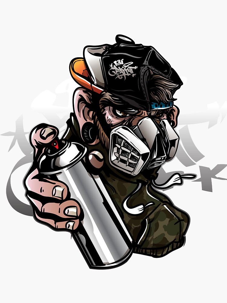 Graffiti Gas Mask Cartoon