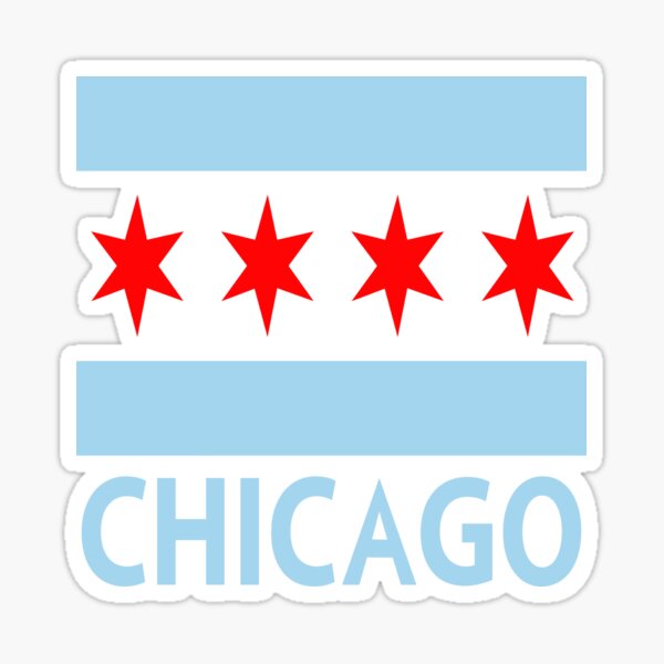 "Four Chicago flag stars" Sticker for Sale by Happymaker2022 | Redbubble