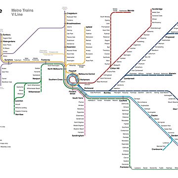 "Melbourne rail network map" Photographic Print for Sale by Philip ...