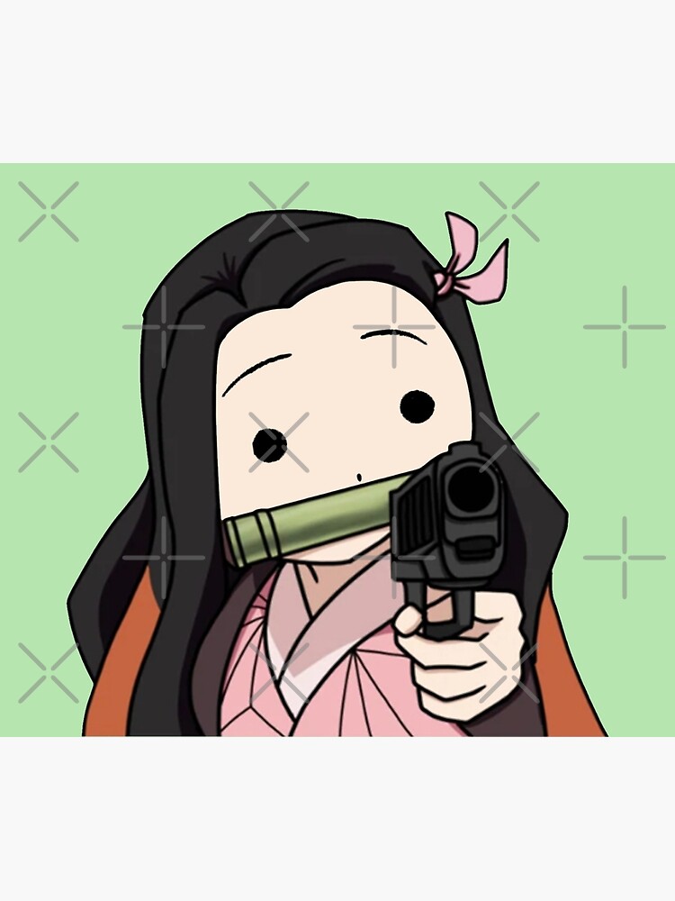 "Nezuko With A Gun" Poster by TVK3Z0 | Redbubble