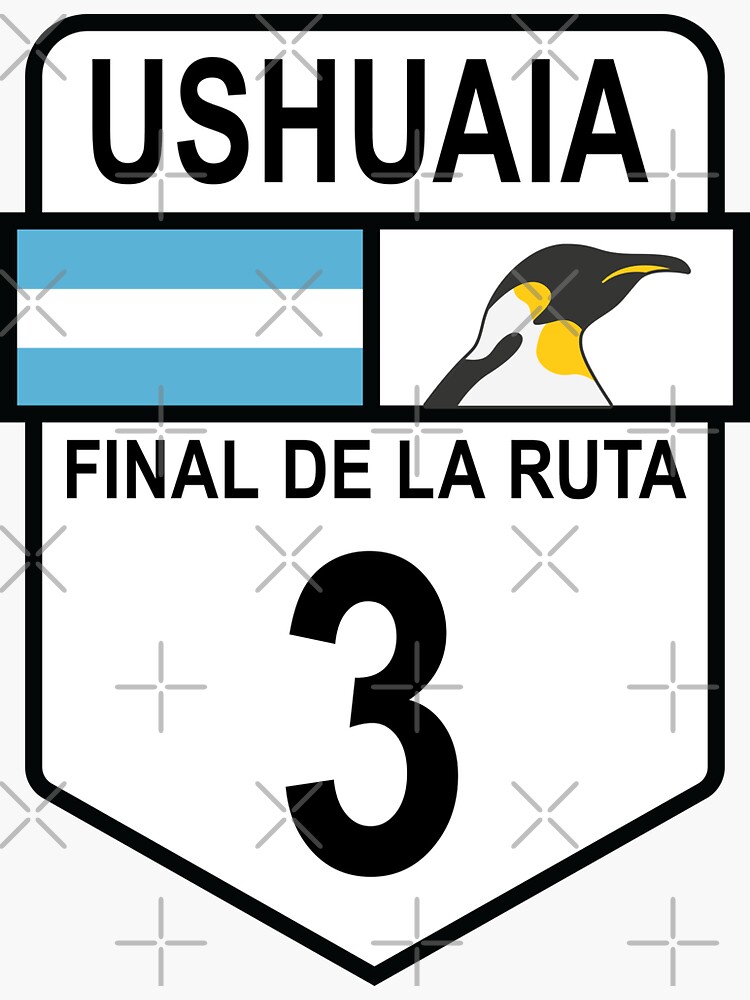 "Ruta 3 Ushuaia" Sticker for Sale by cerealbox-labs | Redbubble