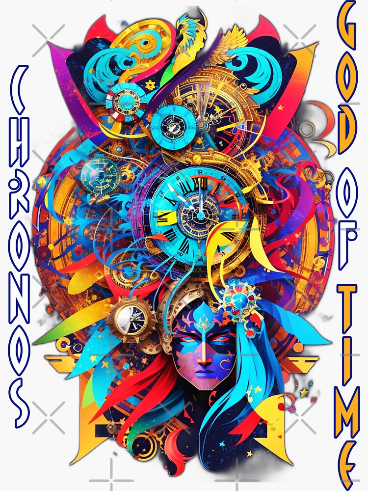 "Chronos Ancient Greek God of Time from Primordial Times" Sticker for ...