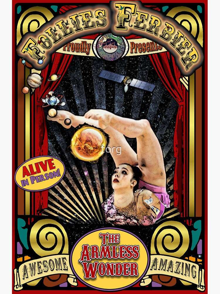 "The Armless Wonder: Sideshow Poster" Sticker for Sale by torg | Redbubble