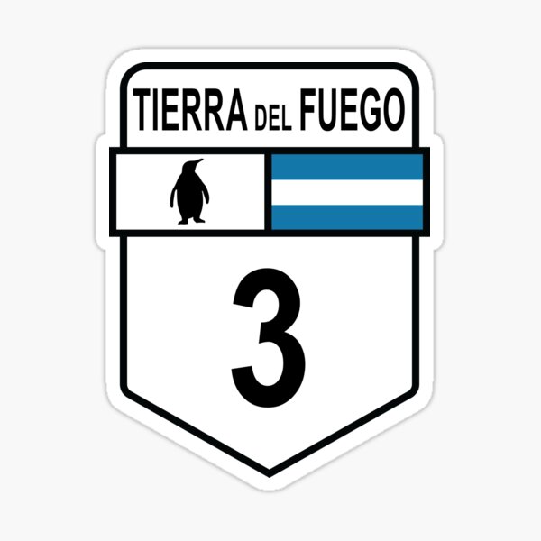 "Ruta 3 Tierra del fuego" Sticker for Sale by cerealbox-labs | Redbubble