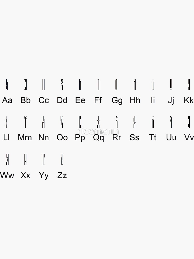 "wraith alphabet Stargate atlantis " Sticker by ricemann | Redbubble