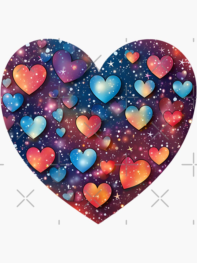 Corazones Hermosos Y Coloridos Pegatinas De Corazón Hermoso