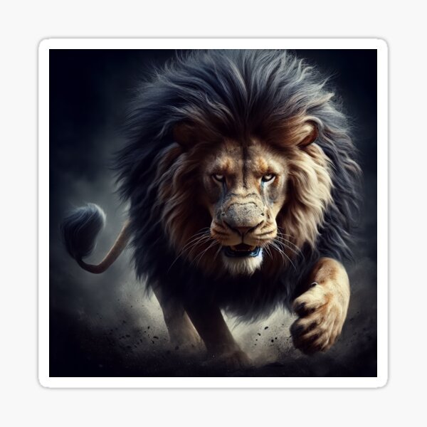 "Sovereign Fury: Gaze of the Midnight King" Sticker for Sale by AI ...