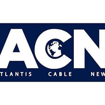 "Copy of ACN Atlantis Cable News Newsroom Logo Navy" Sticker for Sale ...