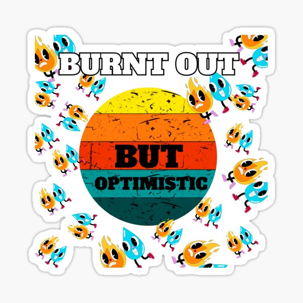 " Burnt out but optimistic retro sunset" Sticker for Sale by Zikozaki ...