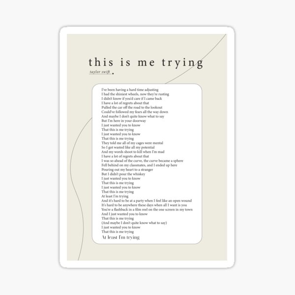 Taylor Swift Lyrics Sticker For Sale By Alaskaishere Redbubble