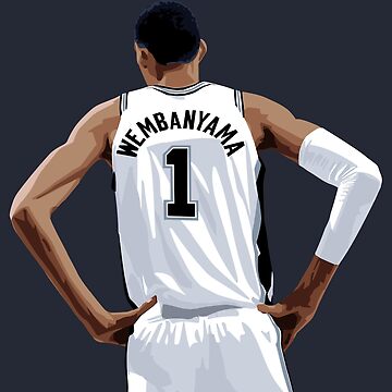 "Victor Wembanyama Vector Back White Above Waist Qiangy" Sticker for ...