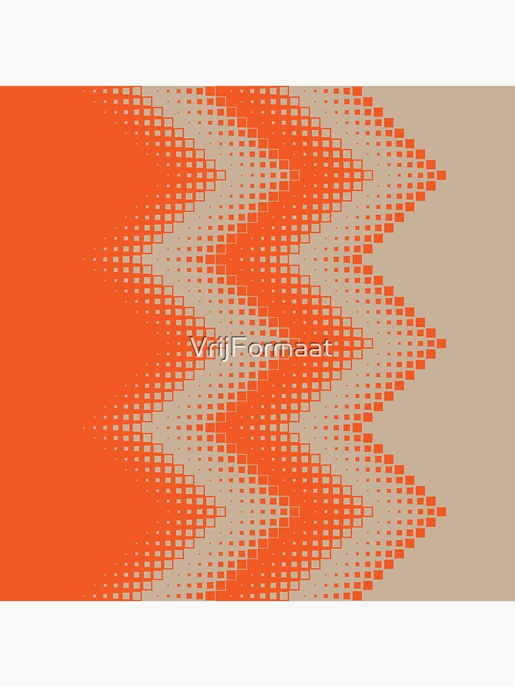 "growing squares forming chevron pattern in orange and tan" Sticker for ...