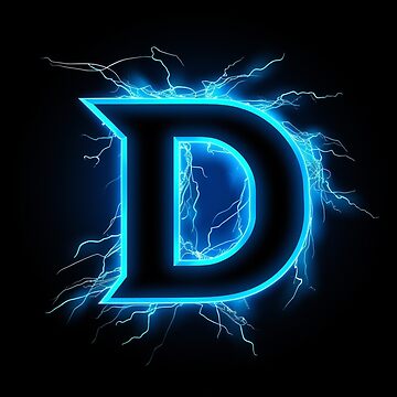 "Blue Neon Letter D" Sticker for Sale by FireFXStudio | Redbubble