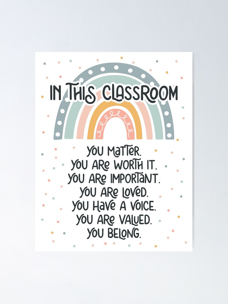 "Boho Rainbow Classroom Decor - Classroom Poster and Bulletin Board ...
