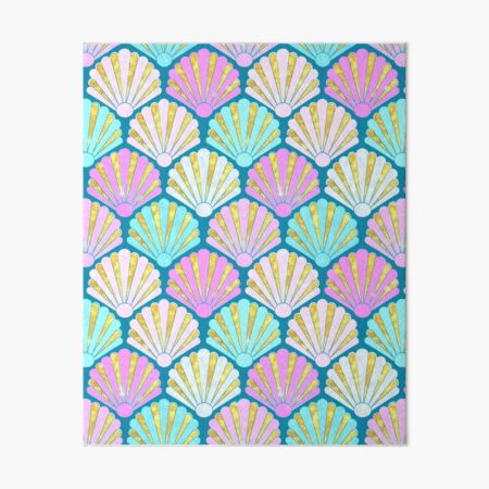 "Pink and teal seashell pattern, Summer Seashell pink and teal ...