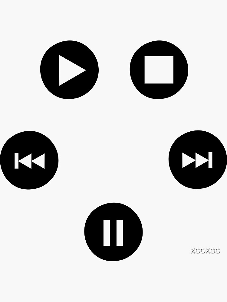 "Big Music Player Icons Polka Dots (Black on White)" Sticker for Sale ...